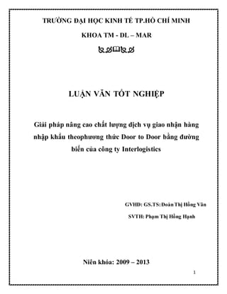 Giải pháp nâng cao chất lượng dịch vụ giao nhận hàng nhập khẩu ...