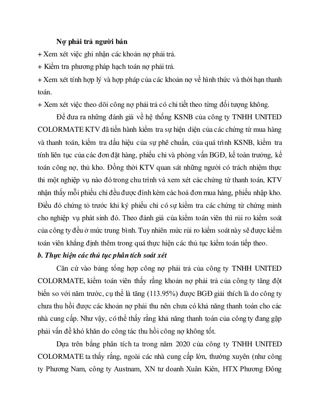 Khoá luận kiểm toán chu trình mua hàng thanh toán tại công ty | DOCX