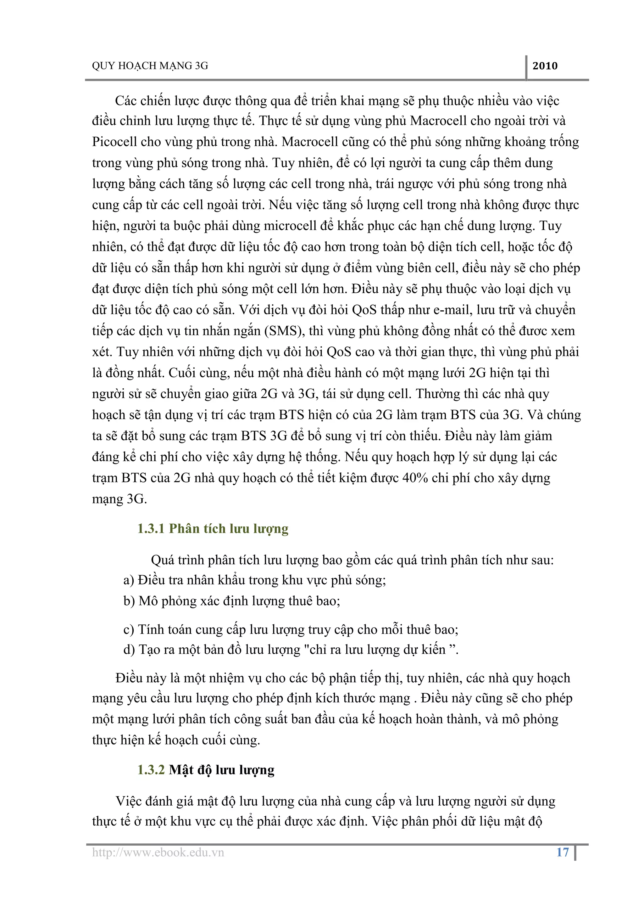 Khóa luận Quy hoạch mạng 3G | DOCX
