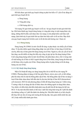 Khóa luận Quy hoạch mạng 3G | DOCX