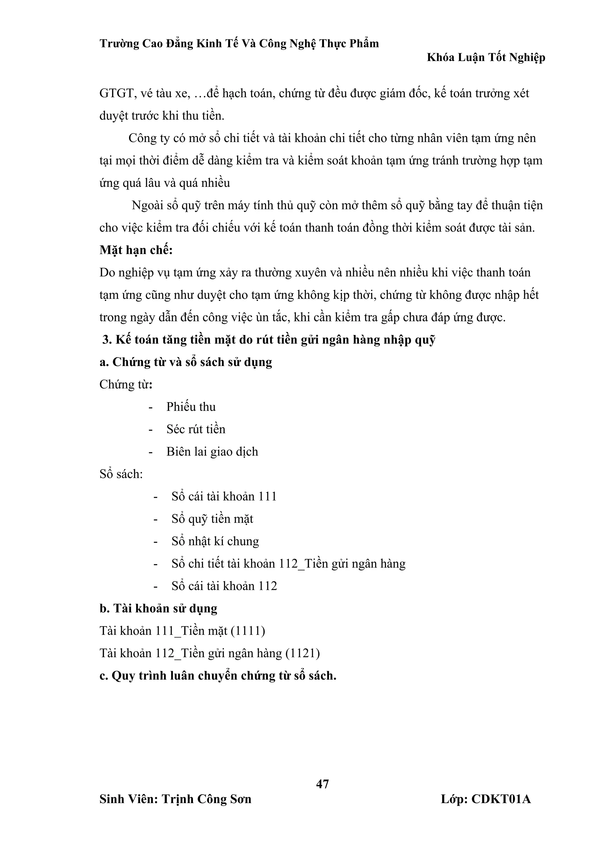 Khóa luận tốt nghiệp: kế toán vốn bằng tiền tại công tyTân Cảng | DOC