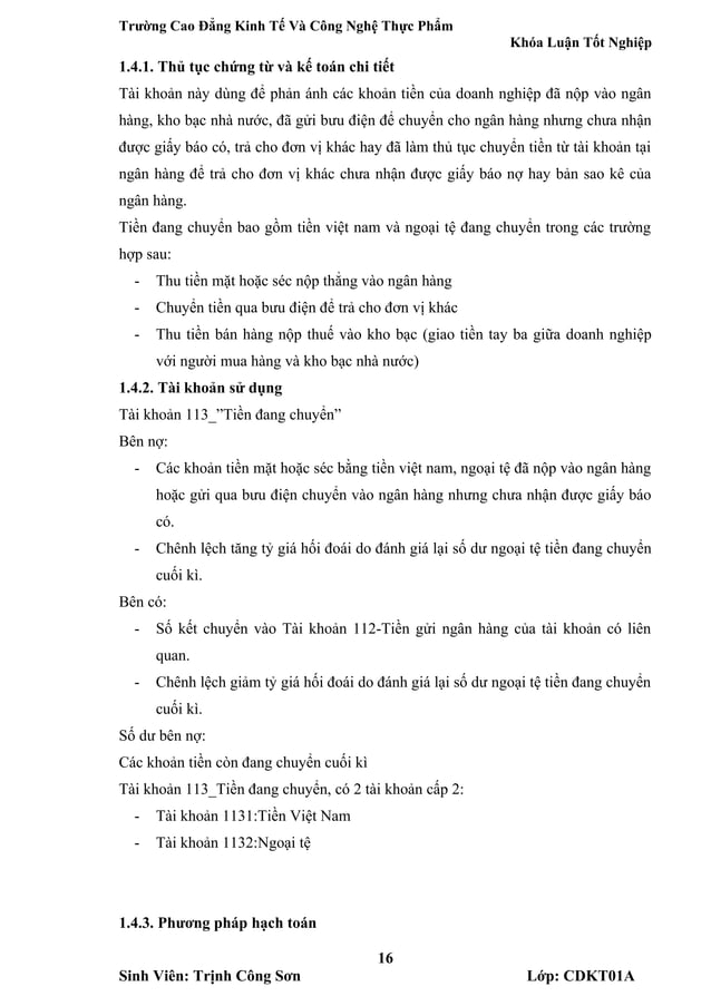Khóa luận tốt nghiệp: kế toán vốn bằng tiền tại công tyTân Cảng | DOC