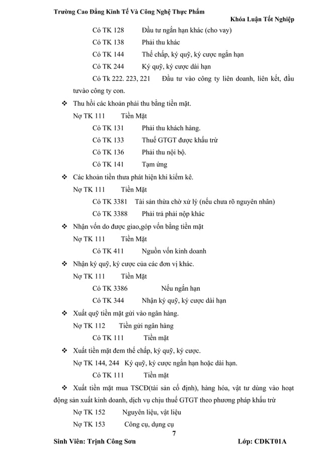 Khóa luận tốt nghiệp: kế toán vốn bằng tiền tại công tyTân Cảng | DOC