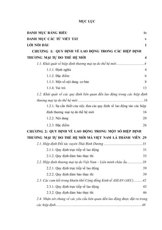 Khoá luận về lao động trong hiệp định thương mại tự do | DOCX