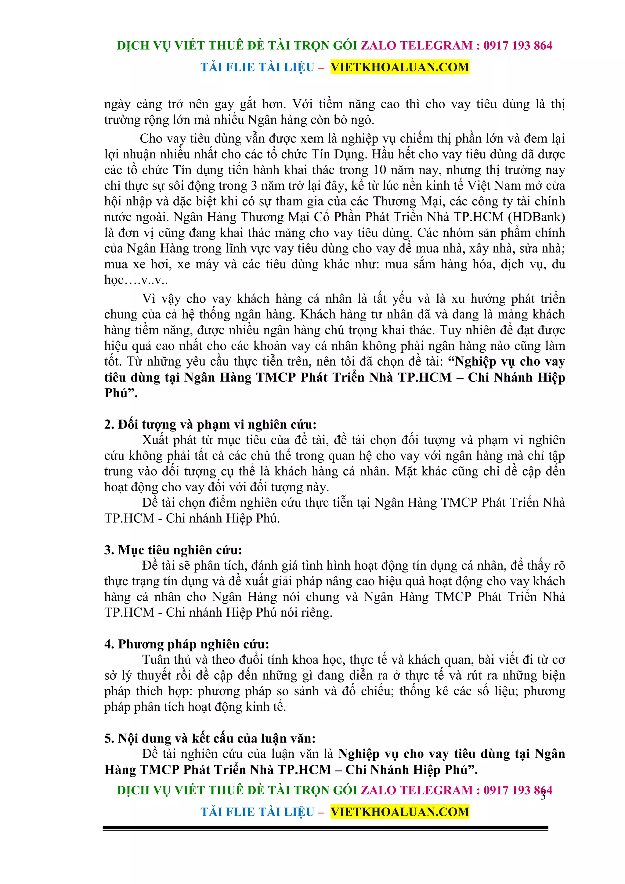 Khoá Luận Nghiệp Vụ Cho Vay Tiêu Dùng Tại Ngân Hàng. | DOC
