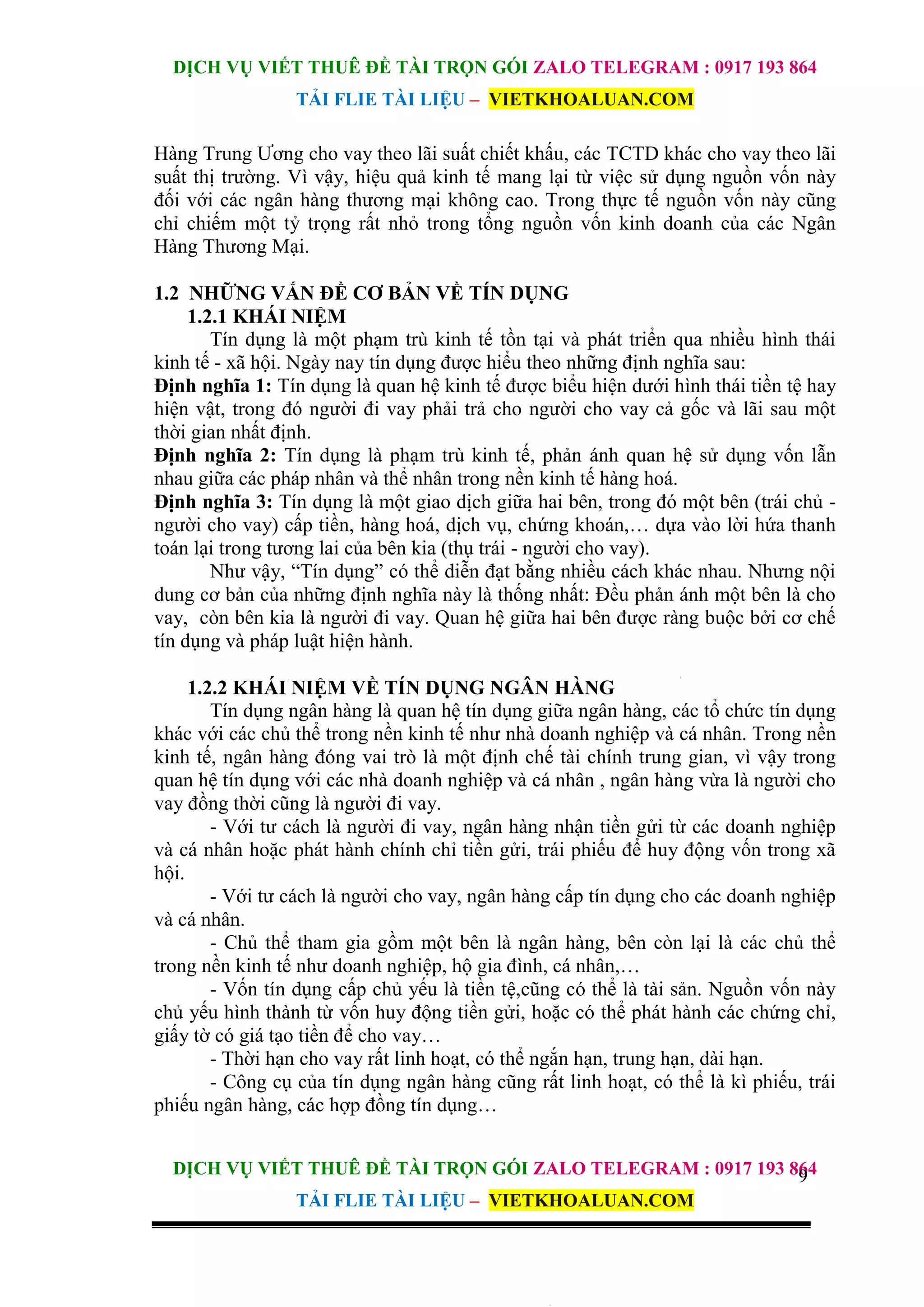 Khoá Luận Nghiệp Vụ Cho Vay Tiêu Dùng Tại Ngân Hàng. | DOC