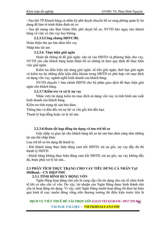 Khoá Luận Nghiệp Vụ Cho Vay Tiêu Dùng Tại Ngân Hàng. | DOC