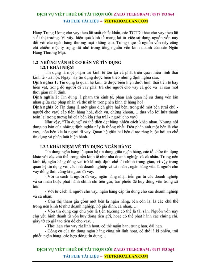 Khoá Luận Nghiệp Vụ Cho Vay Tiêu Dùng Tại Ngân Hàng. | DOC