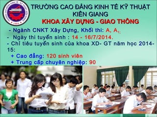 Khoa Xây Dựng - Giao Thông Trường Cao Đẳng KTKT Kiên Giang | PPT