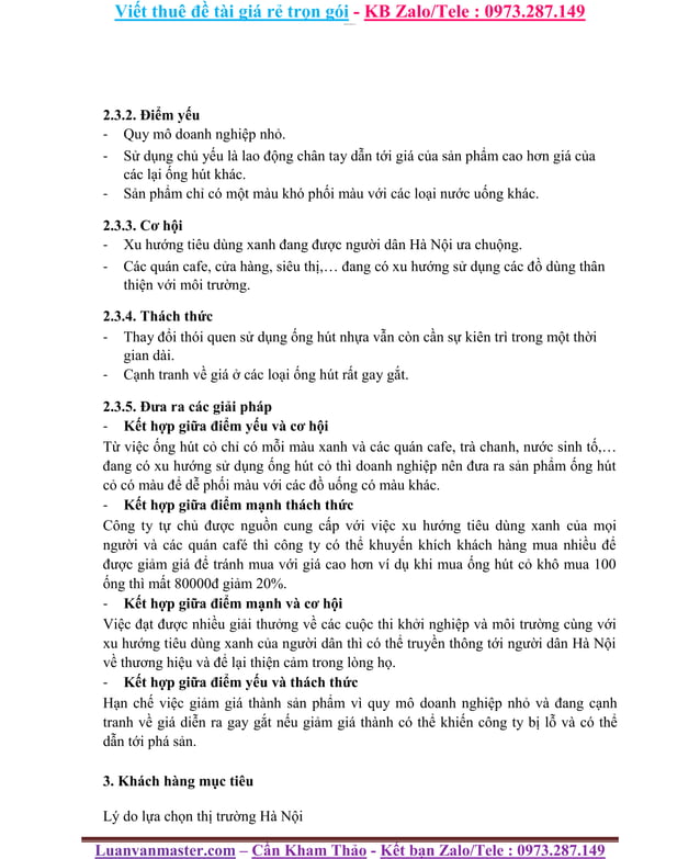 Kế hoạch marketing cho ống hút cỏ của Greenjoy tại thị trường Hà Nội ...