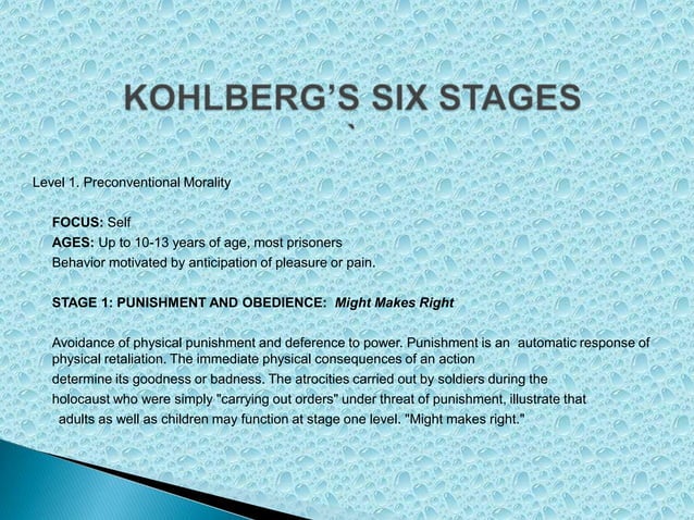 Kholberg stages of moral development | PPTX