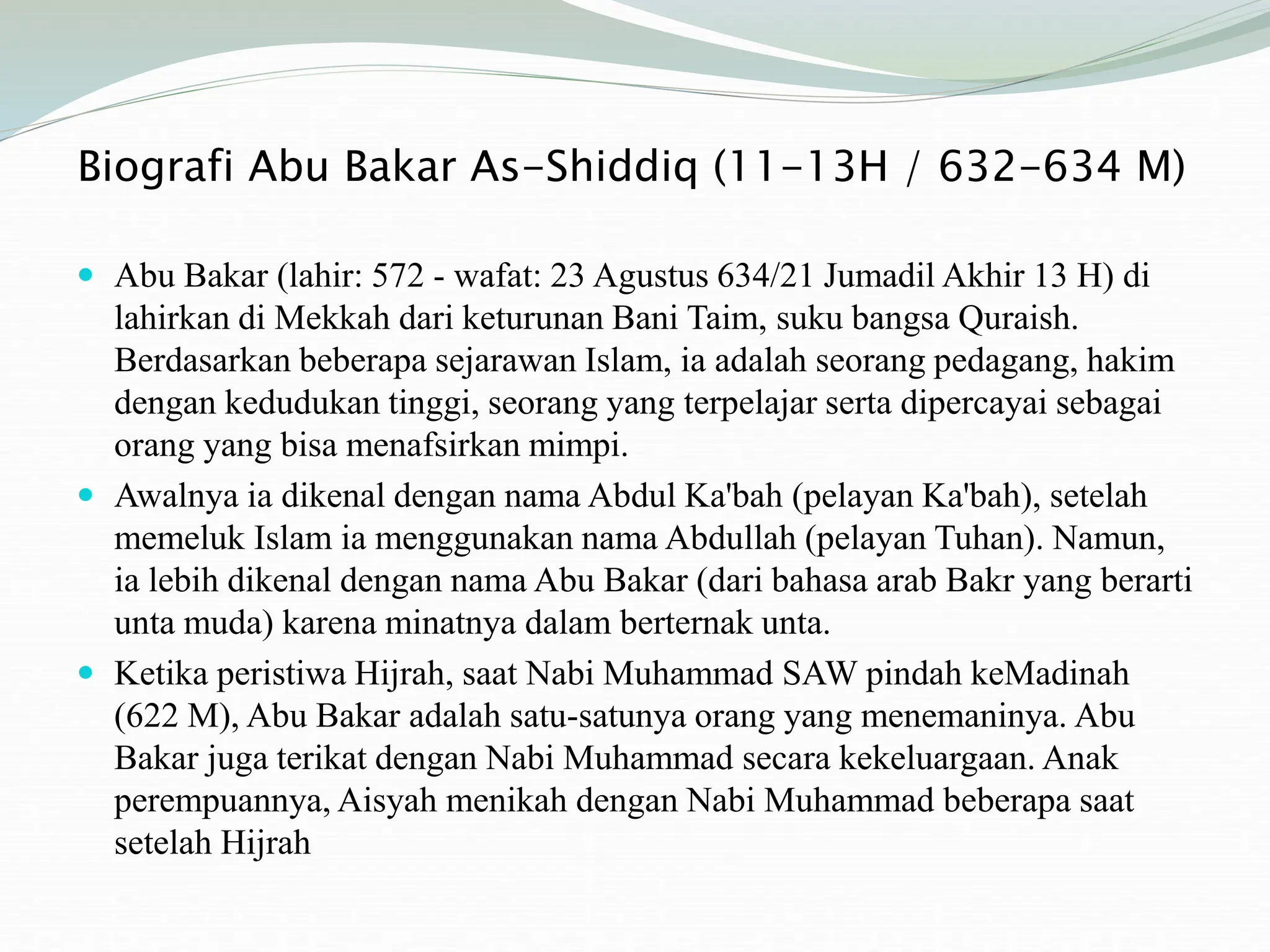Kekhalifahan masa abu bakar As shiddiq.ppt