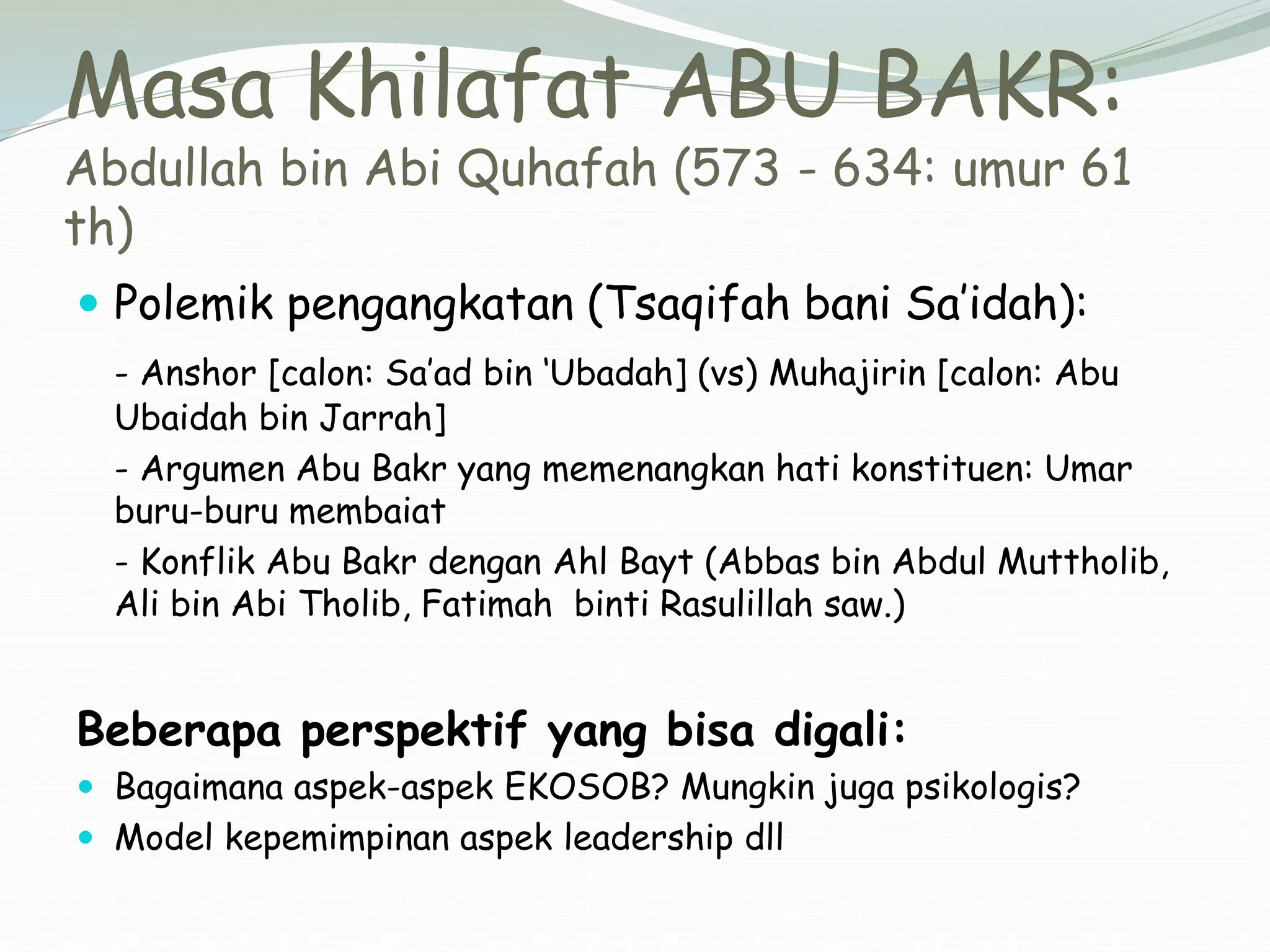 Kekhalifahan masa abu bakar As shiddiq.ppt
