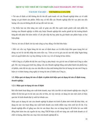 Khoá Luận Phân Tích Hiệu Quả Sử Dụng Tài Sản Cố Định Tại Công Ty. | DOCX