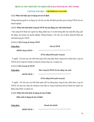 Khoá Luận Phân Tích Hiệu Quả Sử Dụng Tài Sản Cố Định Tại Công Ty. | DOCX