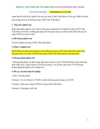 Khoá Luận Phân Tích Hiệu Quả Sử Dụng Tài Sản Cố Định Tại Công Ty. | DOCX