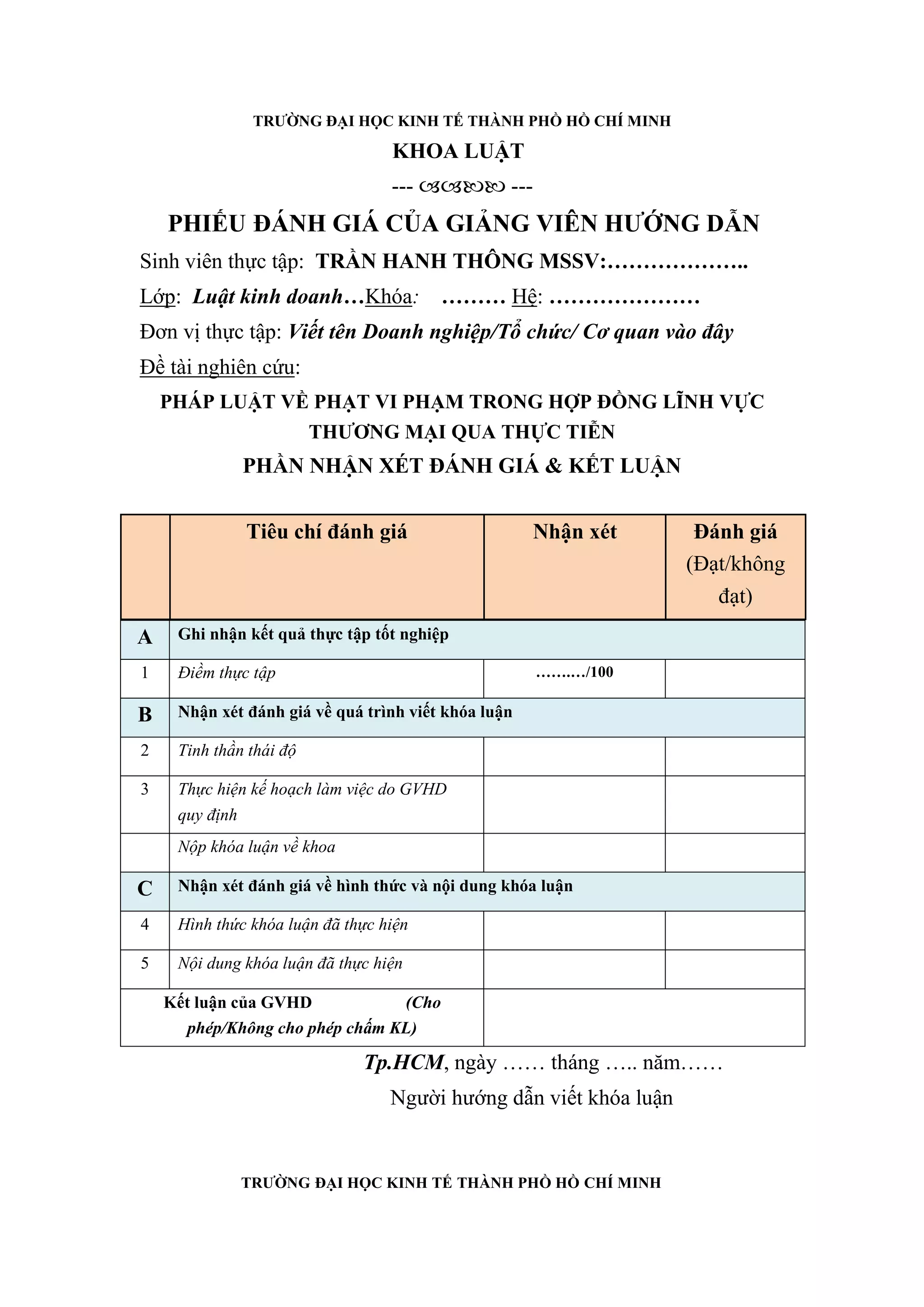 Khoá Luận Pháp Luật Về Phạt Vi Phạm Trong Hợp Đồng Lĩnh Vực Thương Mại | DOCX