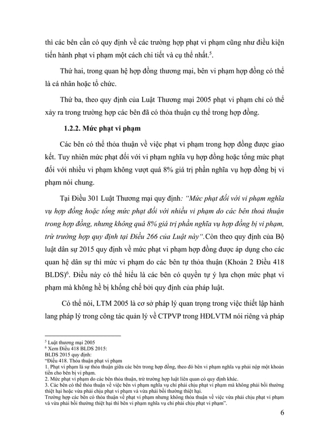 Khoá Luận Pháp Luật Về Phạt Vi Phạm Trong Hợp Đồng Lĩnh Vực Thương Mại | DOCX
