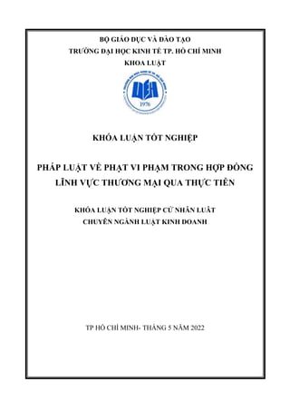 Khoá Luận Pháp Luật Về Phạt Vi Phạm Trong Hợp Đồng Lĩnh Vực Thương Mại | DOCX