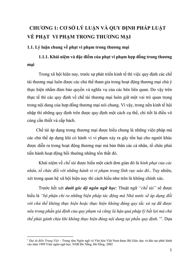 Khoá Luận Pháp Luật Về Phạt Vi Phạm Trong Hợp Đồng Lĩnh Vực Thương Mại | DOCX