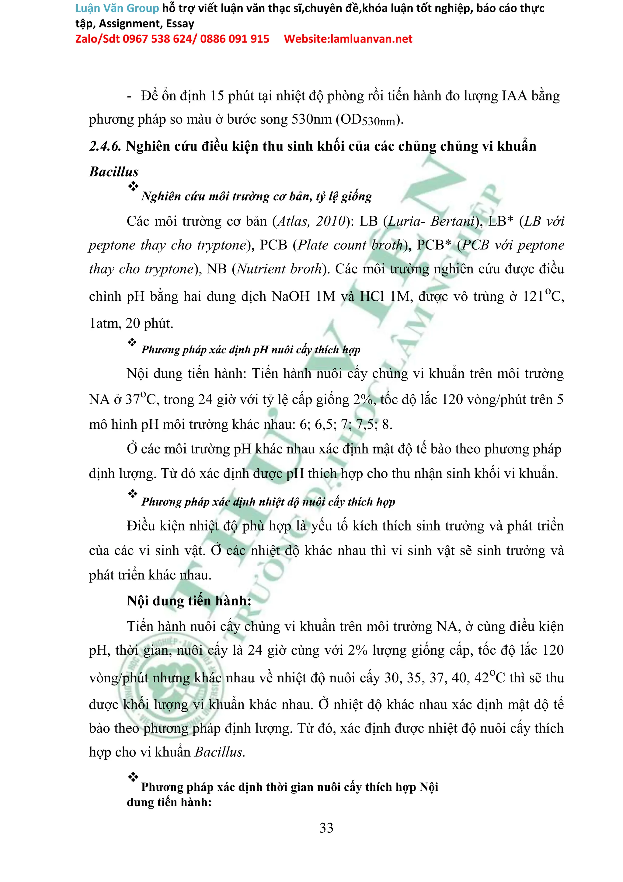 Khoá luận tốt nghiệp Công nghệ sinh học Nghiên cứu tuyển chọn chủng vi sinh vật để tạo chế phẩm ...
