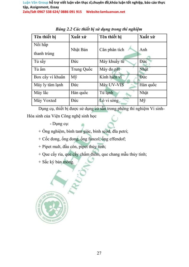 Khoá luận tốt nghiệp Công nghệ sinh học Nghiên cứu tuyển chọn chủng vi sinh vật để tạo chế phẩm ...