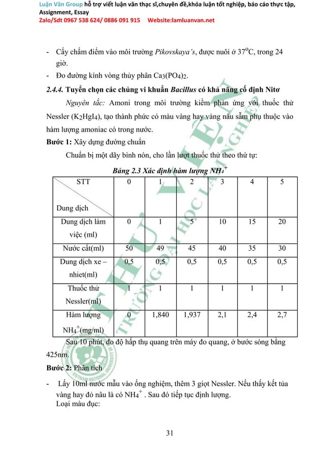 Khoá luận tốt nghiệp Công nghệ sinh học Nghiên cứu tuyển chọn chủng vi sinh vật để tạo chế phẩm ...