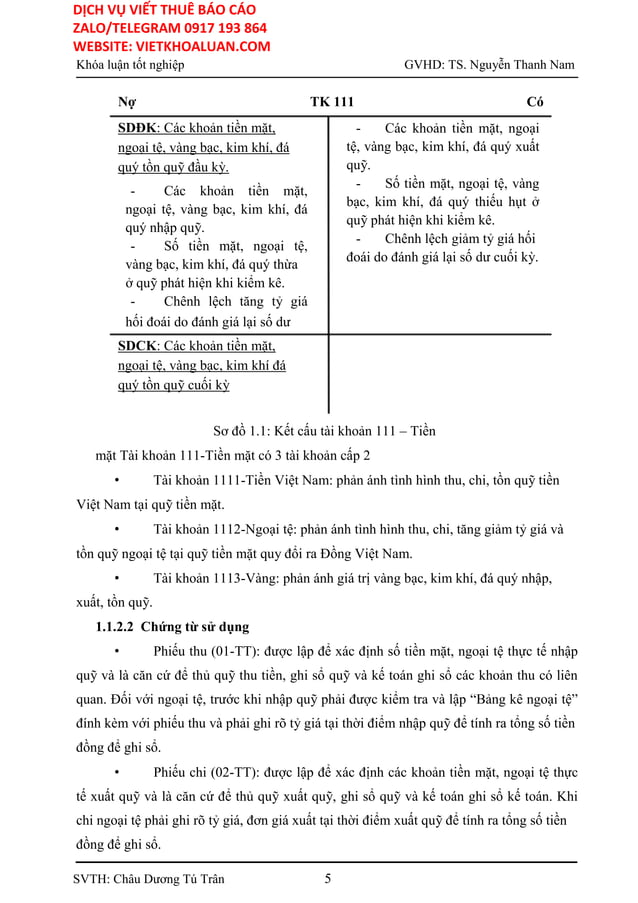 Khóa luận: Kế toán vốn bằng tiền và các khoản phải thu, HAY | DOC