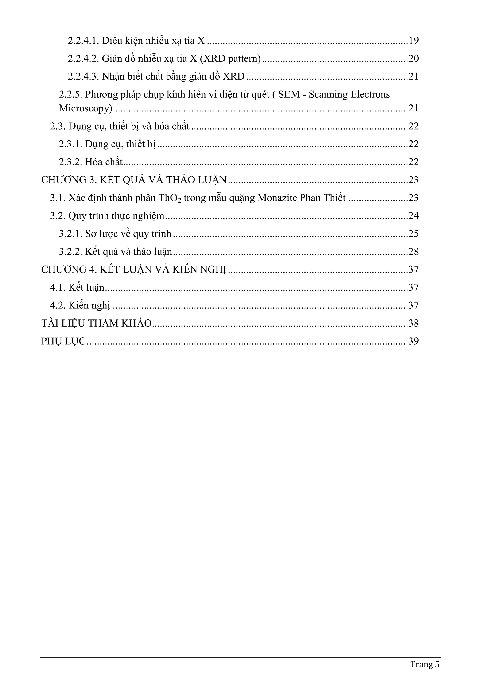 Khảo sát quá trình tách thori oxit từ quặng monazite phan thiết | PDF