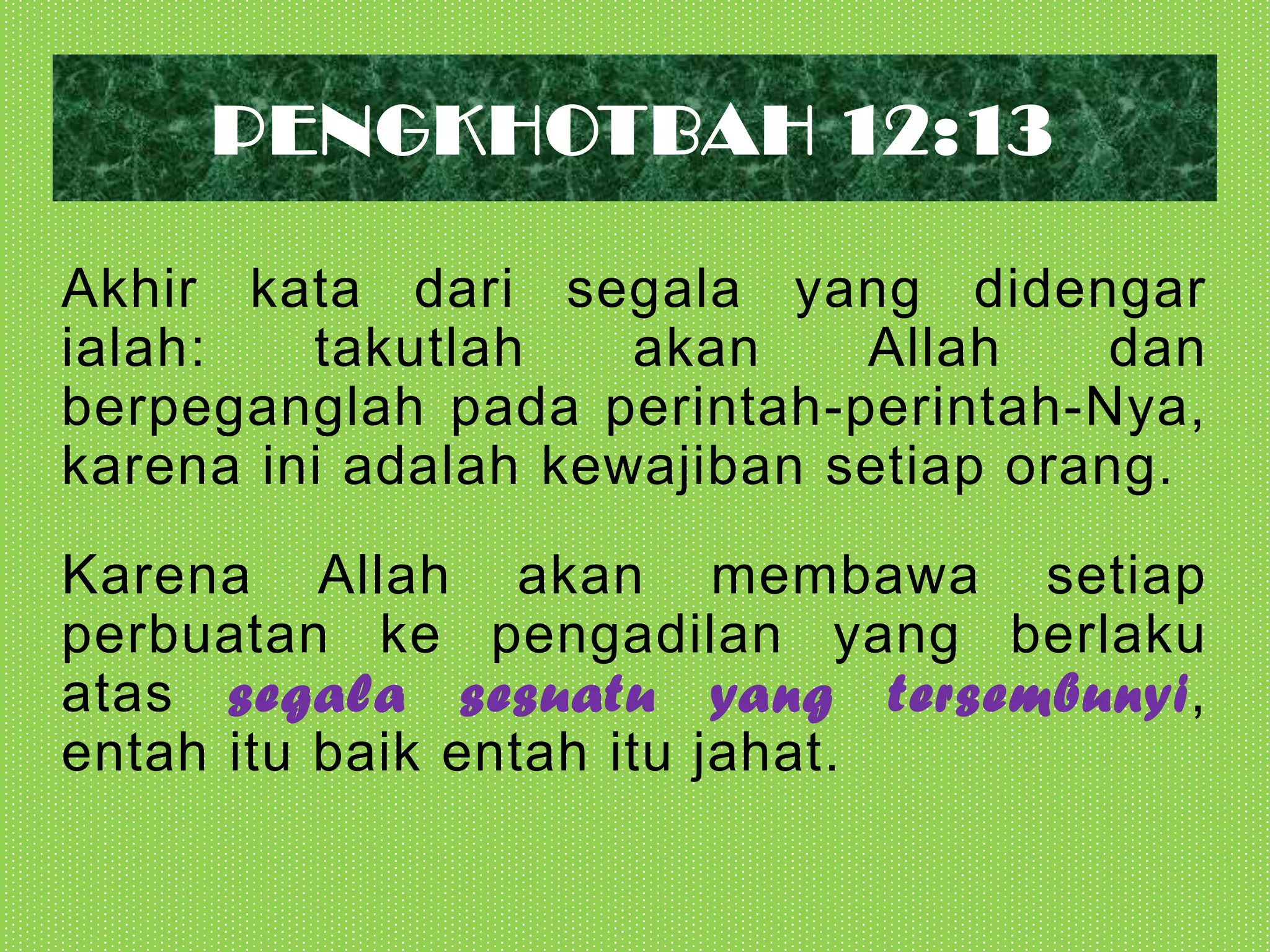 Khotbah 10 feb 13 | PPTX