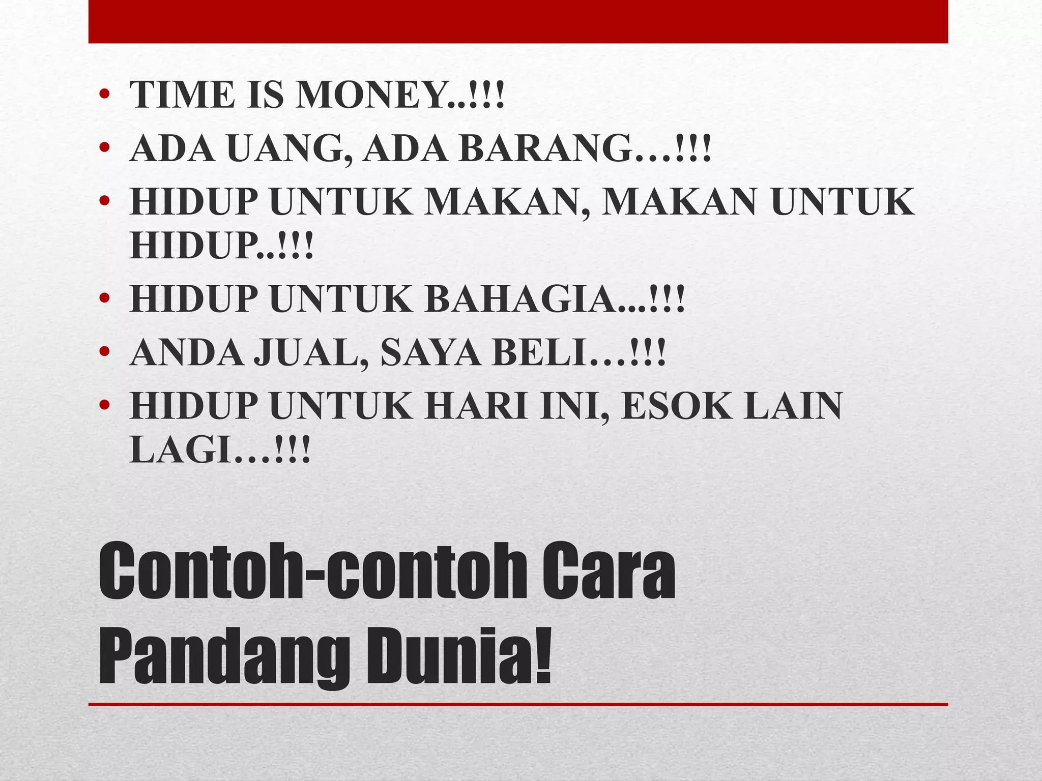 Khotbah Cara Pandang Dunia | PPT