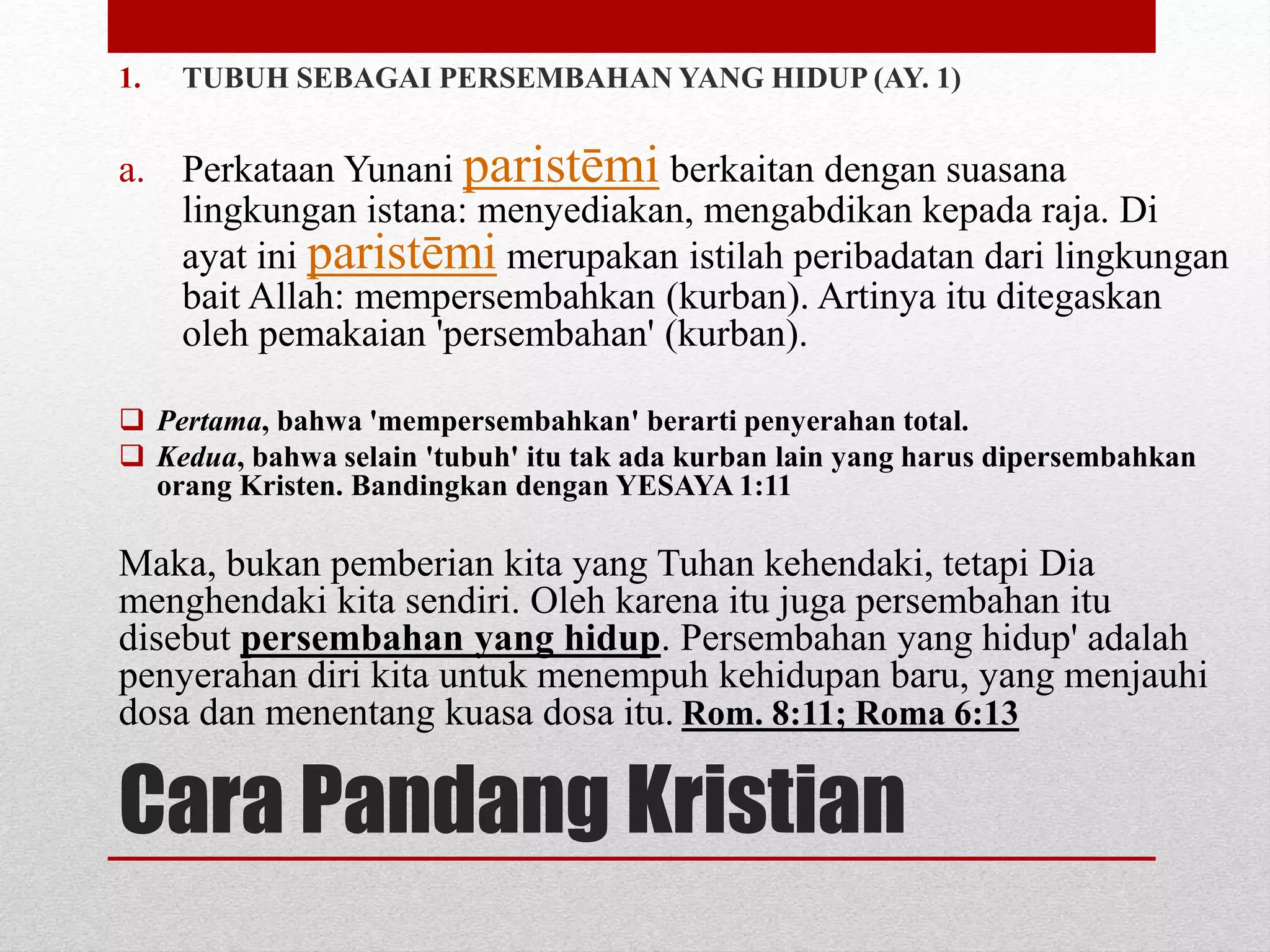 Khotbah Cara Pandang Dunia | PPT