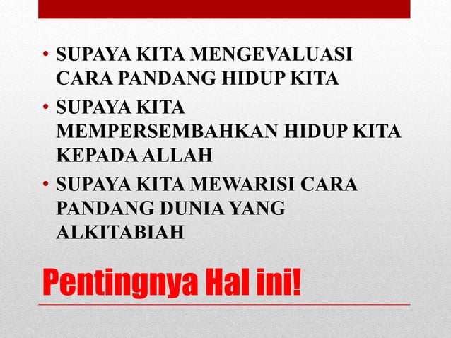 Khotbah Cara Pandang Dunia | PPT