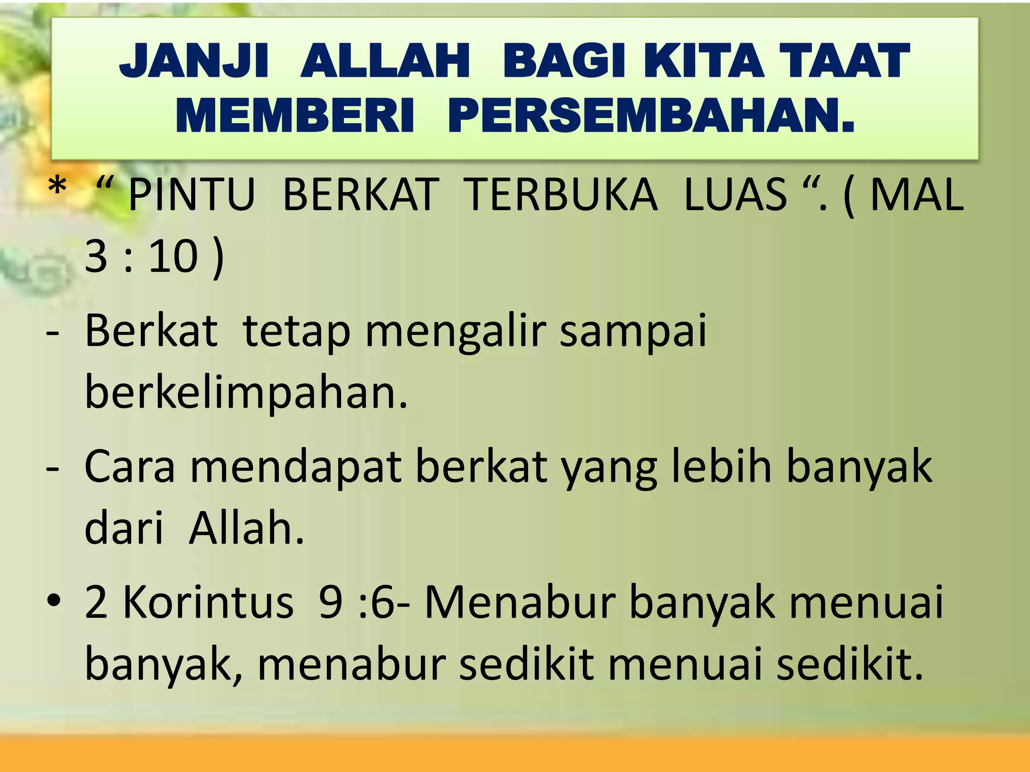 Khotbah tentang persembahan. | PPTX