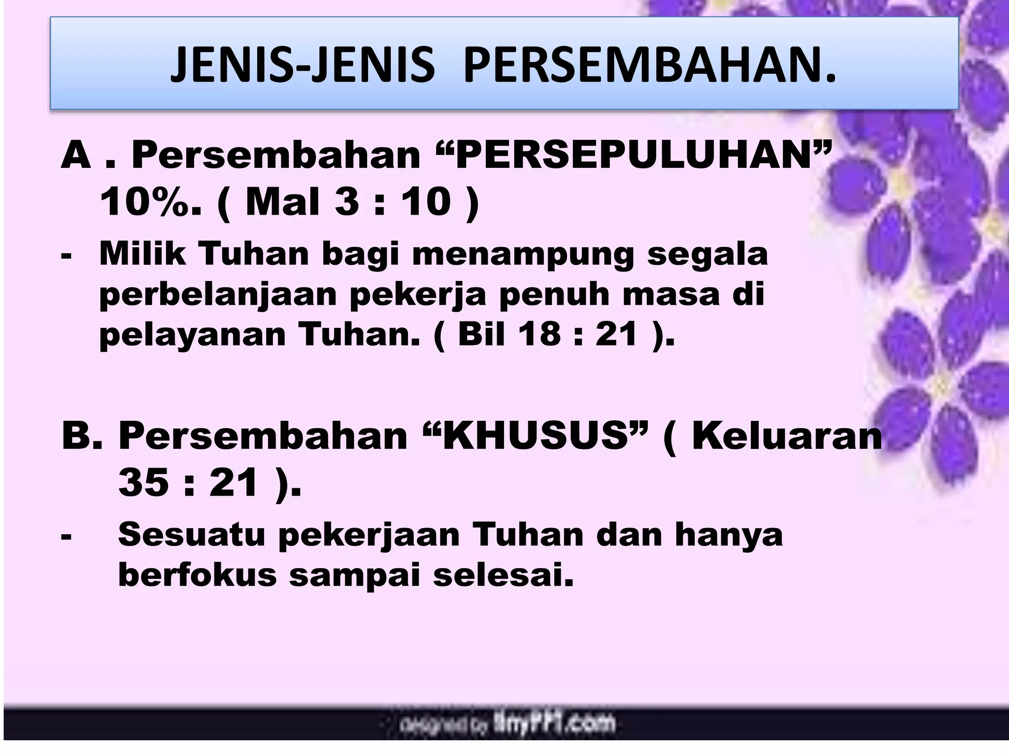 Khotbah tentang persembahan. | PPTX