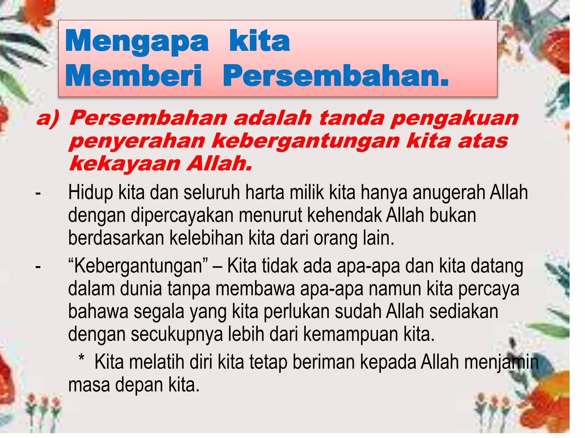 Khotbah tentang persembahan. | PPTX