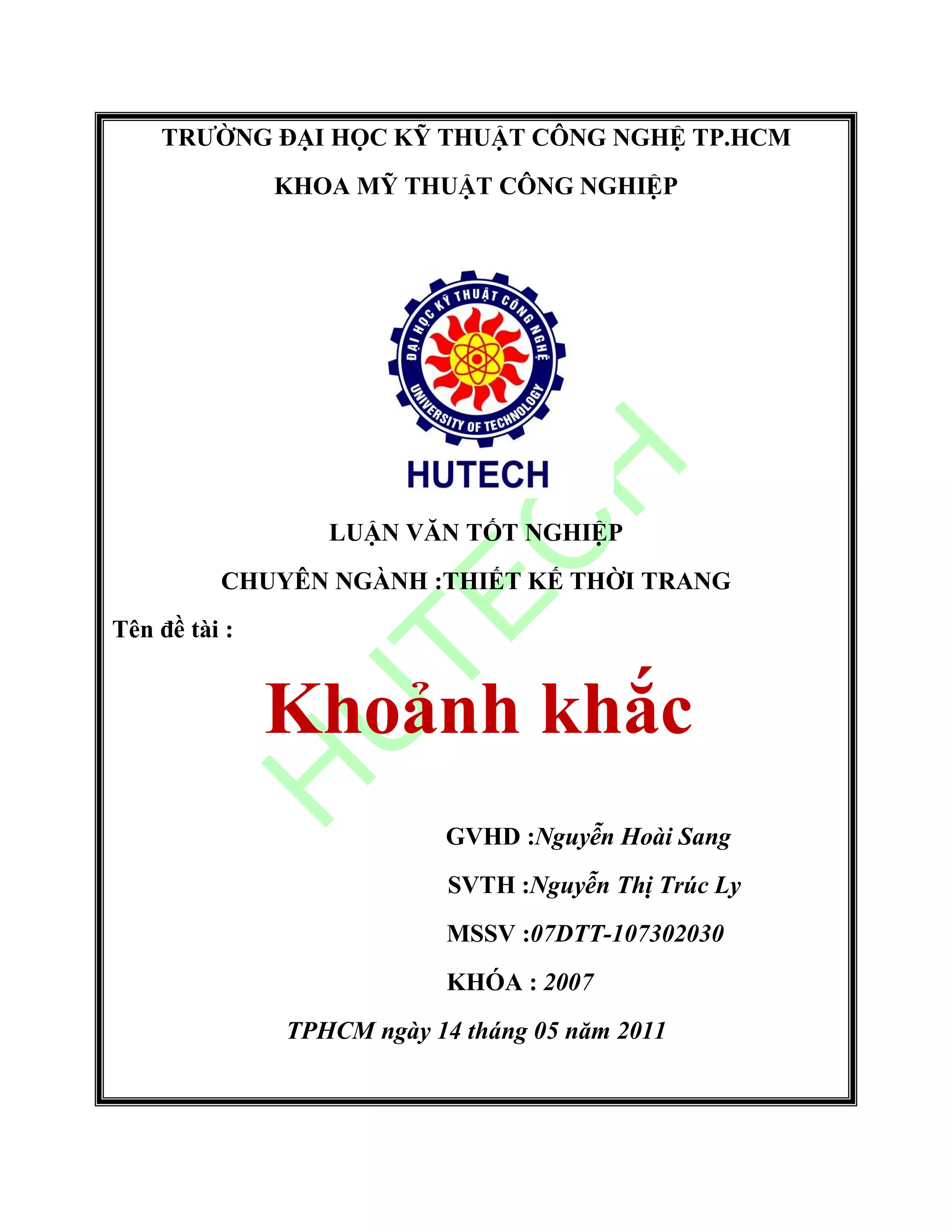 [Kho tài liệu ngành may] bst khoảnh khắc đồ án tốt nghiệp chuyên ngành thiết kế thời trang ...