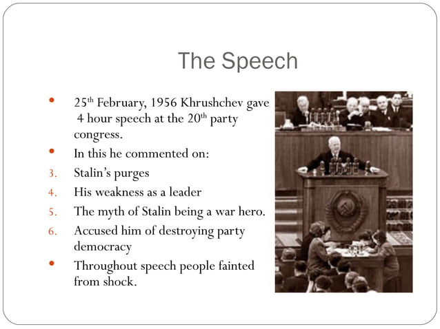 Khrushchevs Secret Speech | PPT