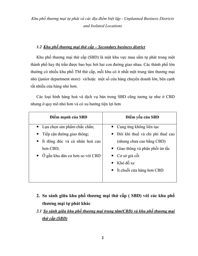Khu phố thương mại thứ cấp secondary business district | PDF
