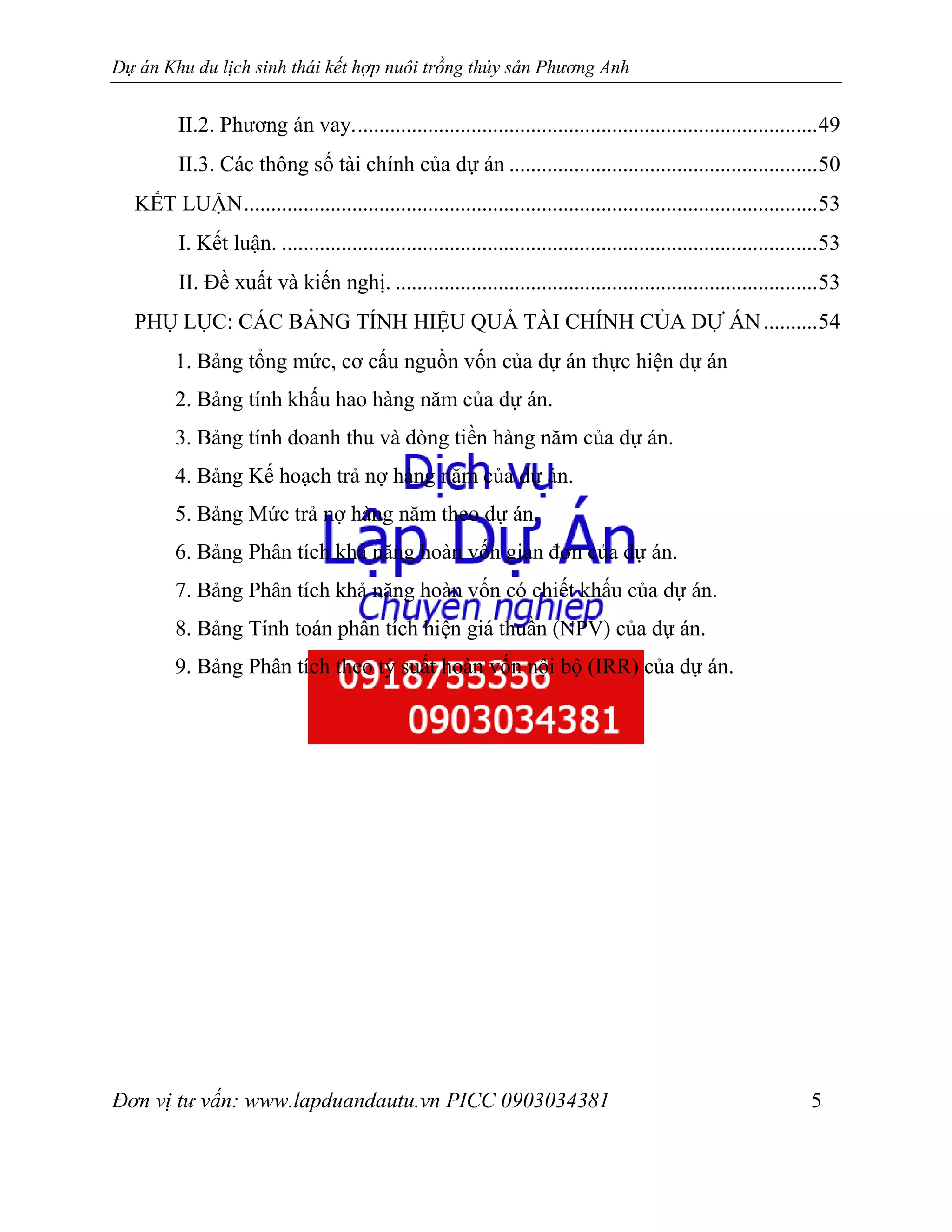 Khu du lịch sinh thái Phương Anh tỉnh Đồng Nai - PICC - www.lapduandautu.vn 0903034381 | PDF