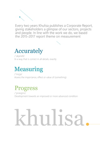 Khulisa management services report 2015 17 | PDF