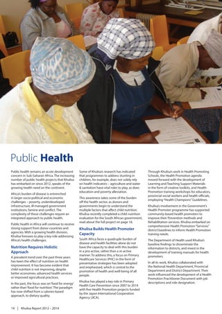 Khulisa Management Services 2012-2014 report | PDF