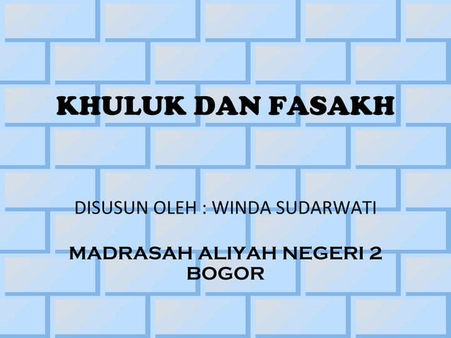 Khuluk dan fasakh | PPT
