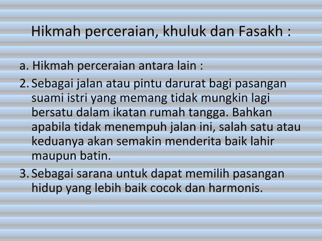 Khuluk dan fasakh | PPT