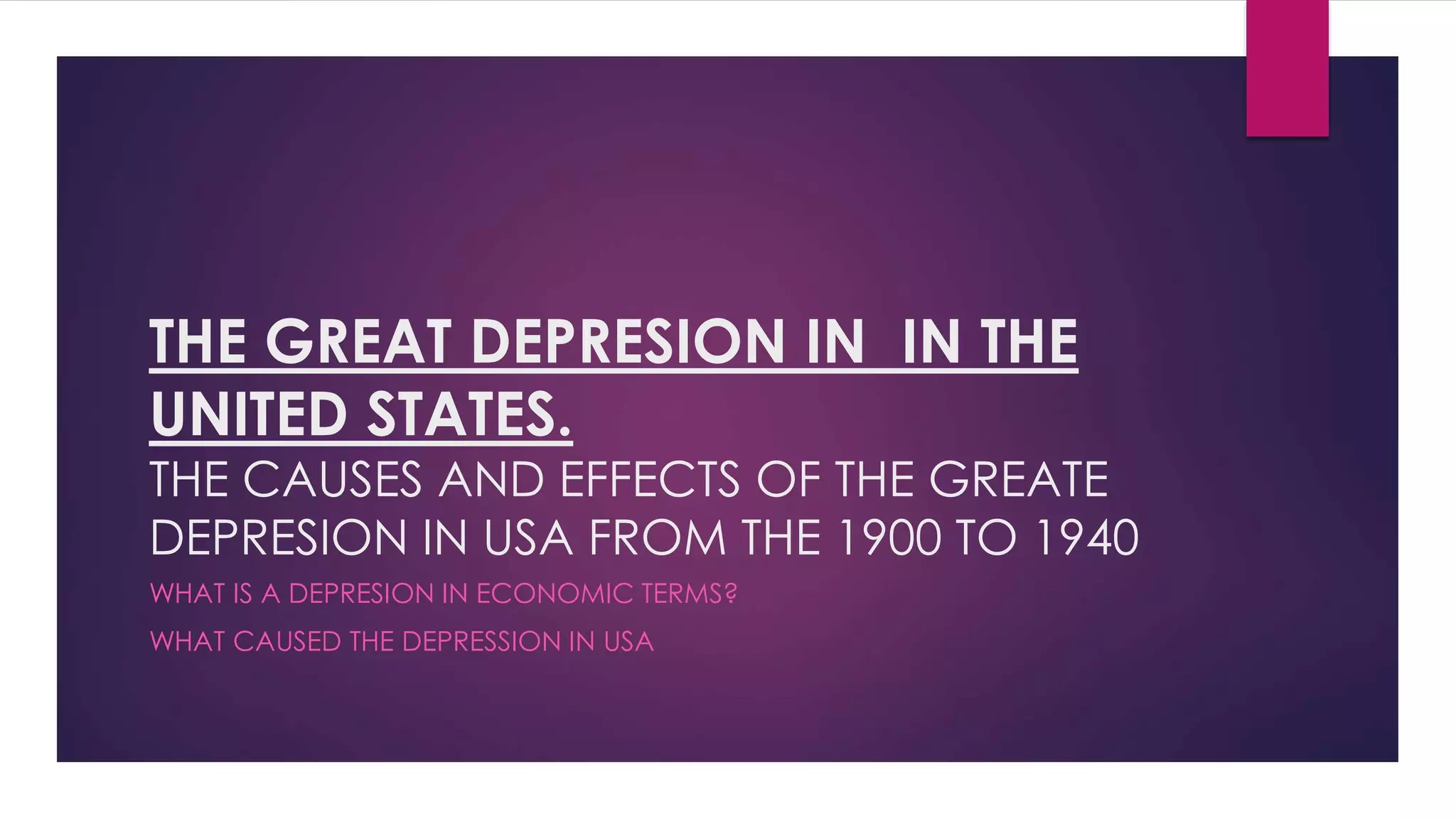 the great depression in America | PPTX