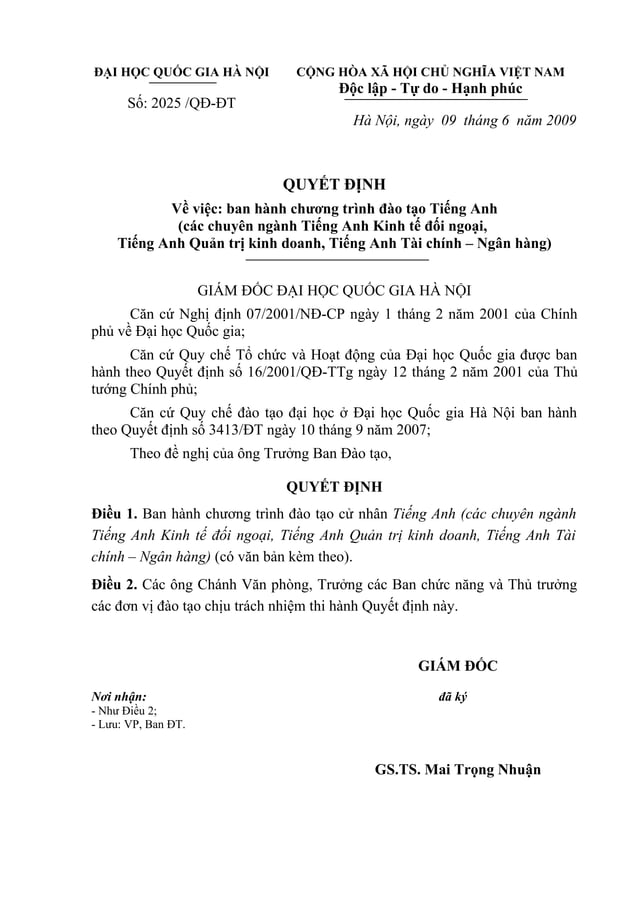 Khung Ctdt Tieng Anh Kinh Te | DOC