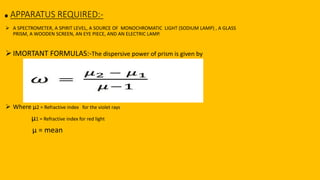 dispersive power of prism | PPTX