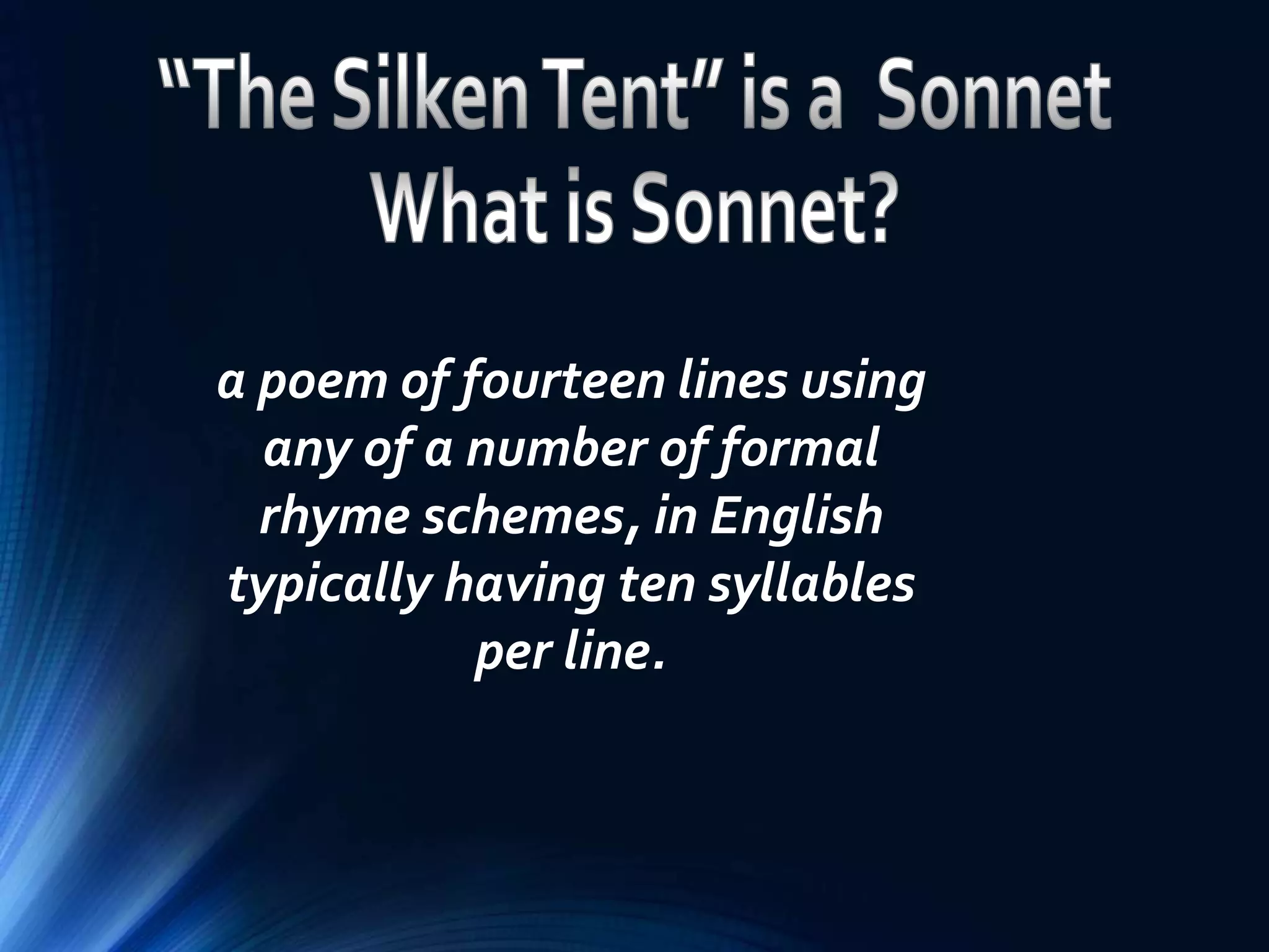 The Silken Tent By Robert Frost | PPTX