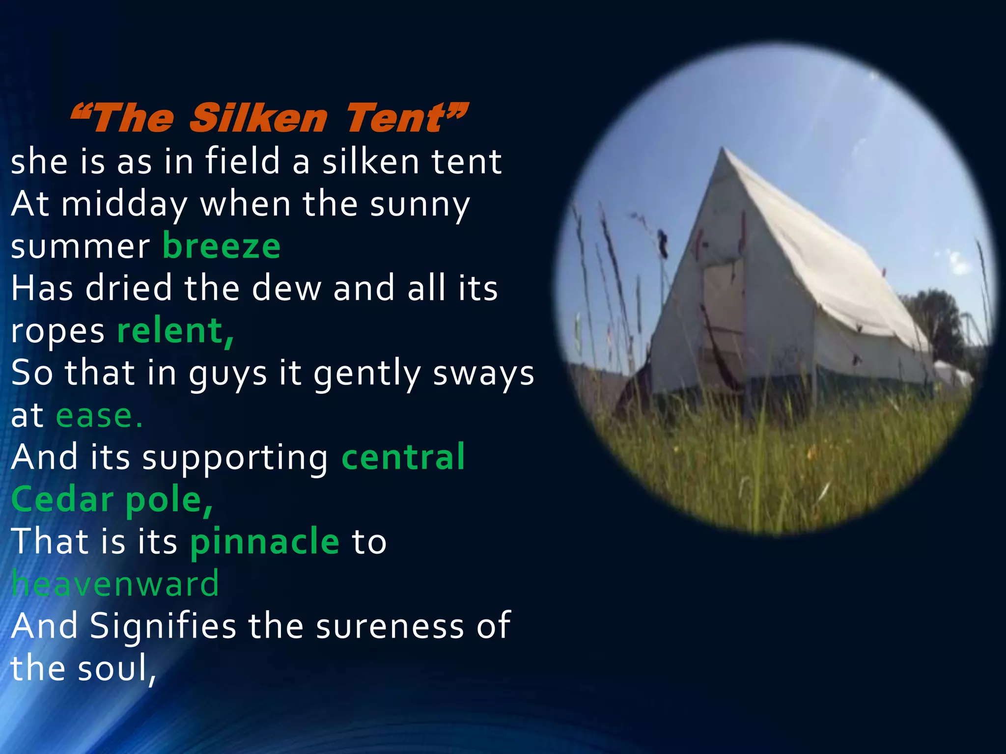 The Silken Tent By Robert Frost | PPTX
