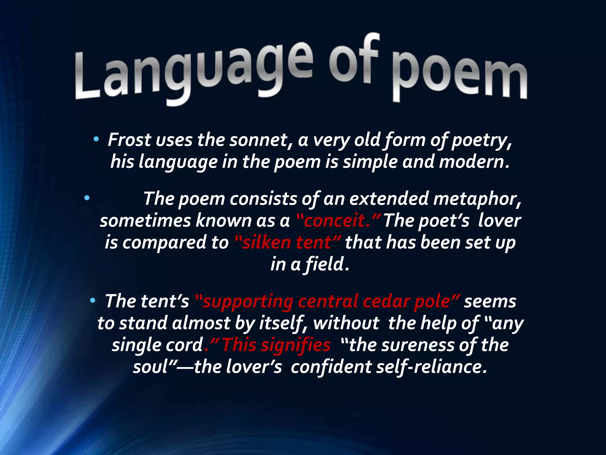 The Silken Tent By Robert Frost | PPTX